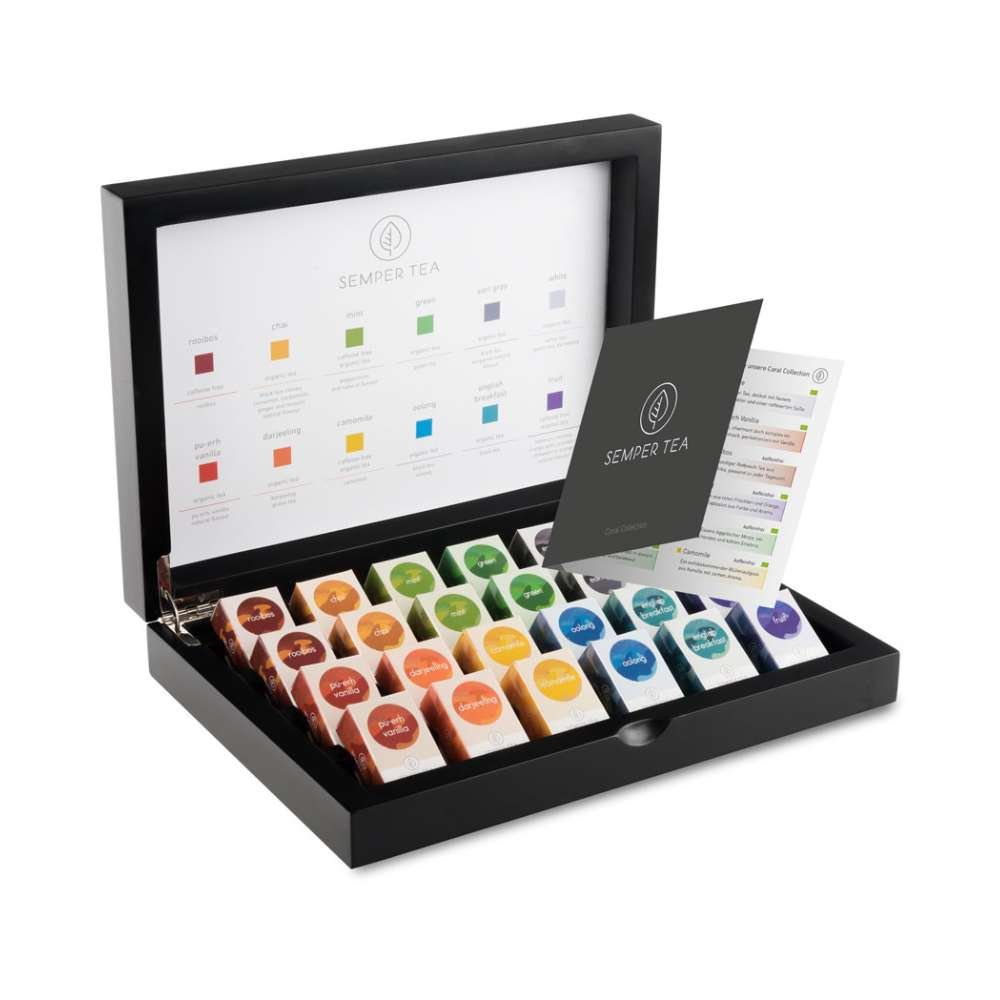 Kit de té Coral 24 pirámides de capacidad para hoteles - ECO-ONE